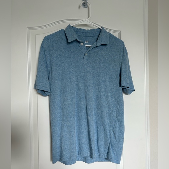 H&M | Shirts | Mens Light Blue Small Slim Fit Hm Polo | Poshmark